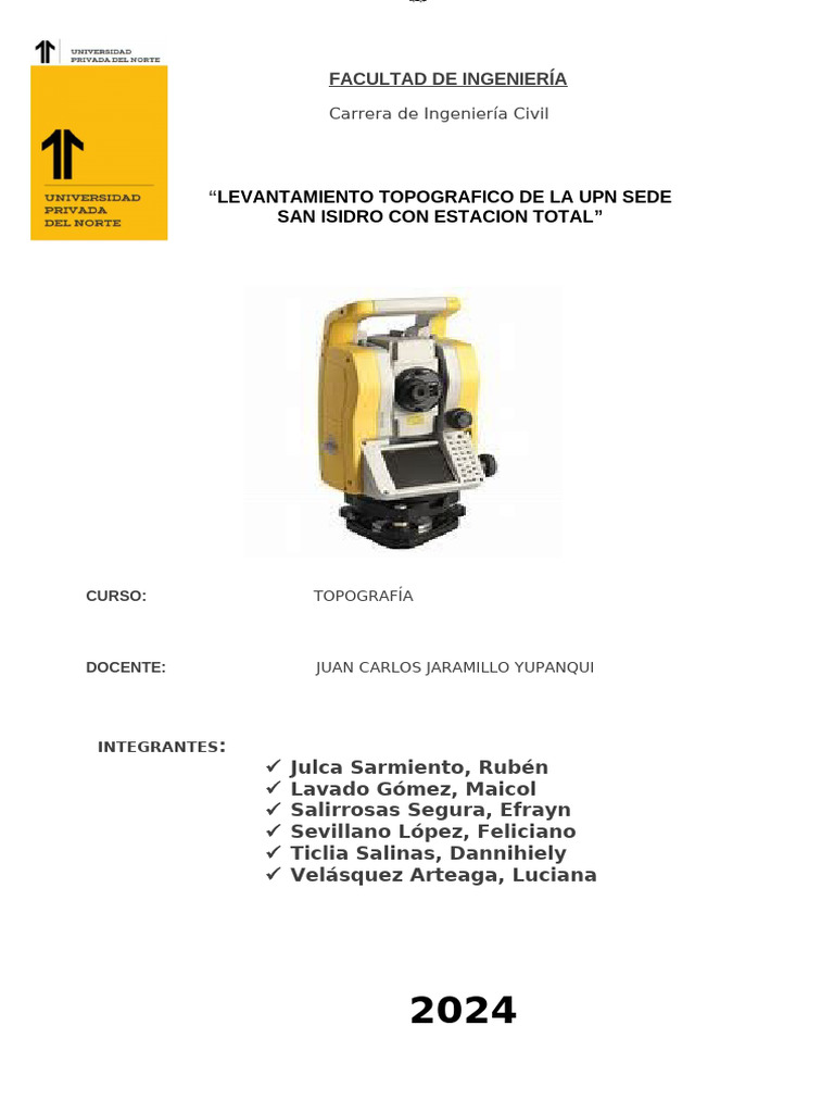 Imforme Topografia Grupo 3 | PDF