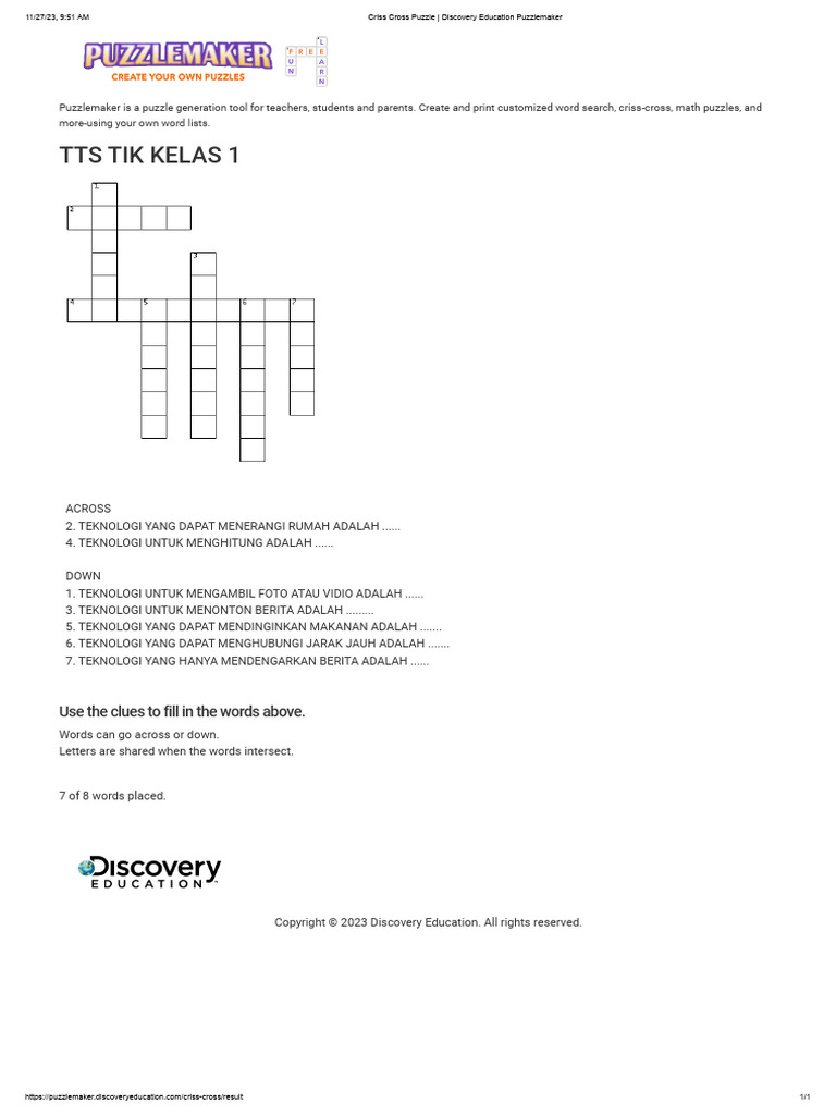 TTS Tik Kelas 1 | PDF
