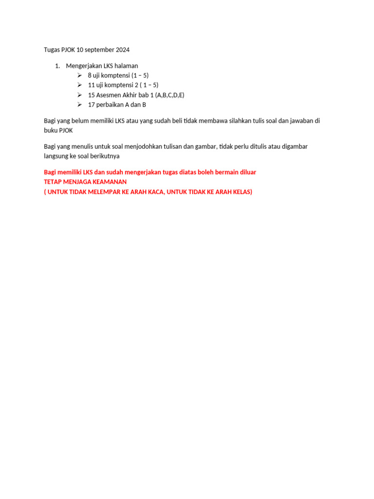 Tugas PJOK KELAS 3 10 September 2024 | PDF