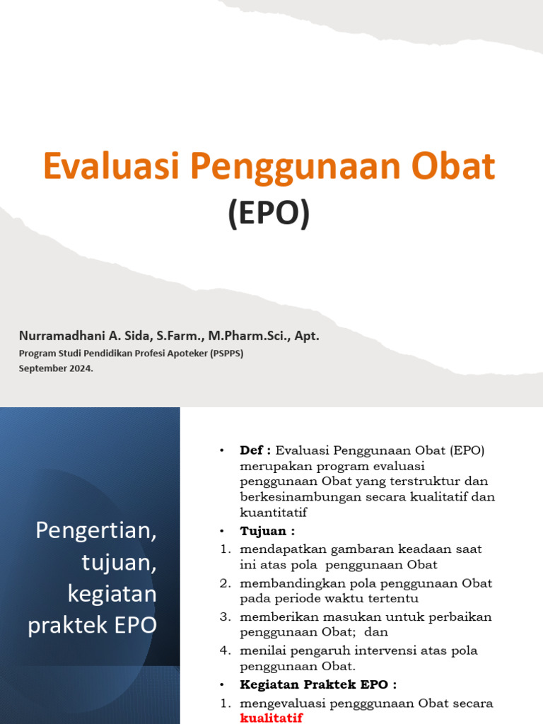 Evaluasi Penggunaan Obat (EPO) | PDF