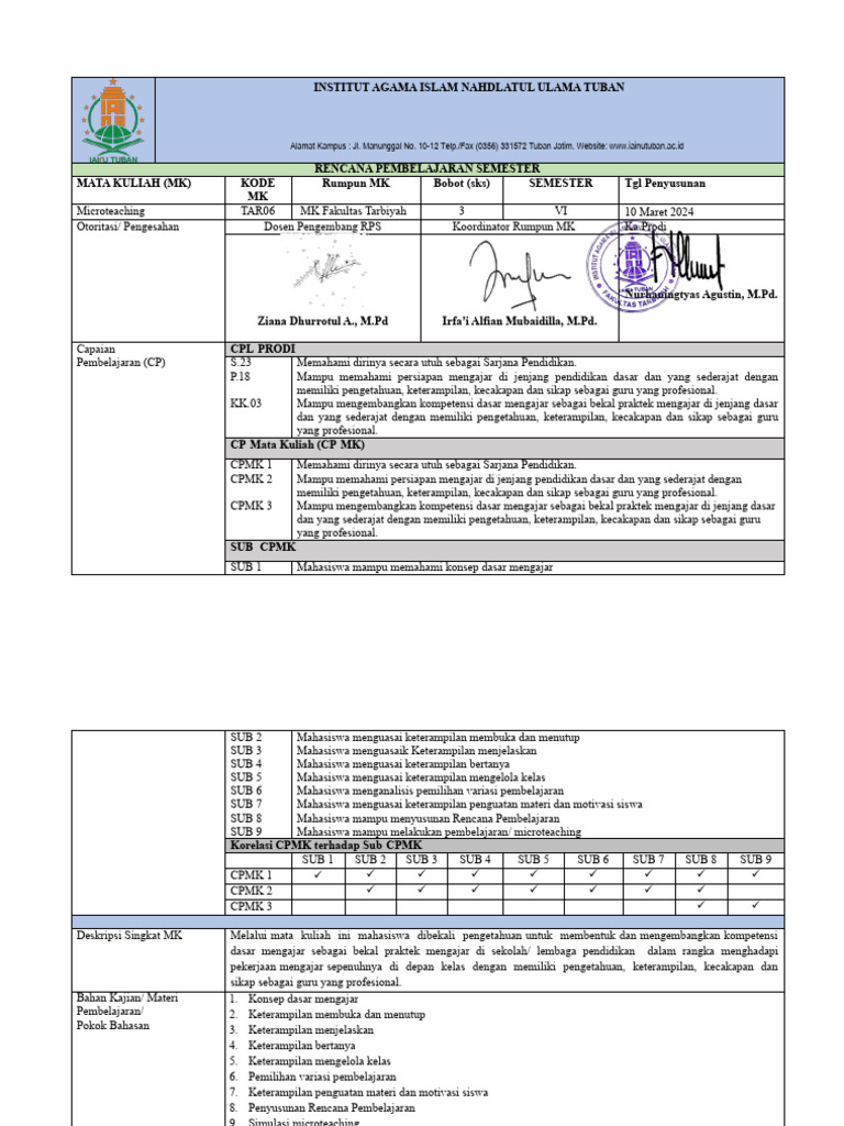RPS Microteaching | PDF