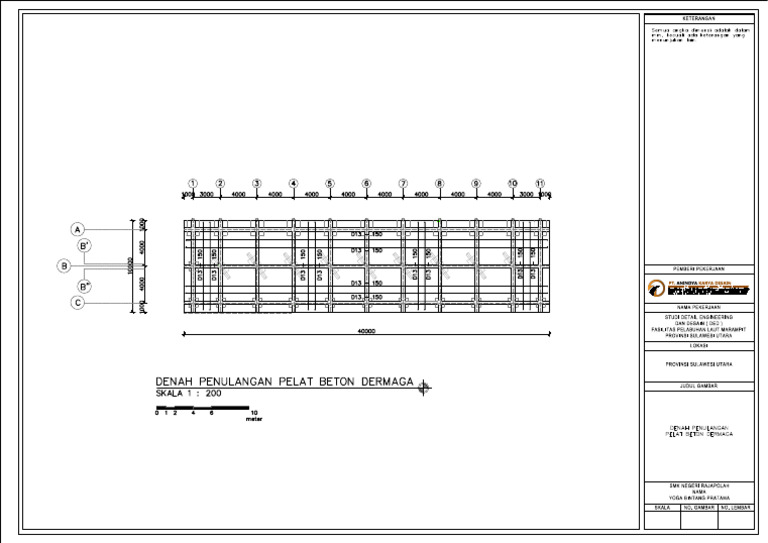 Denah Penulangan Pelat Beton Dermaga | PDF