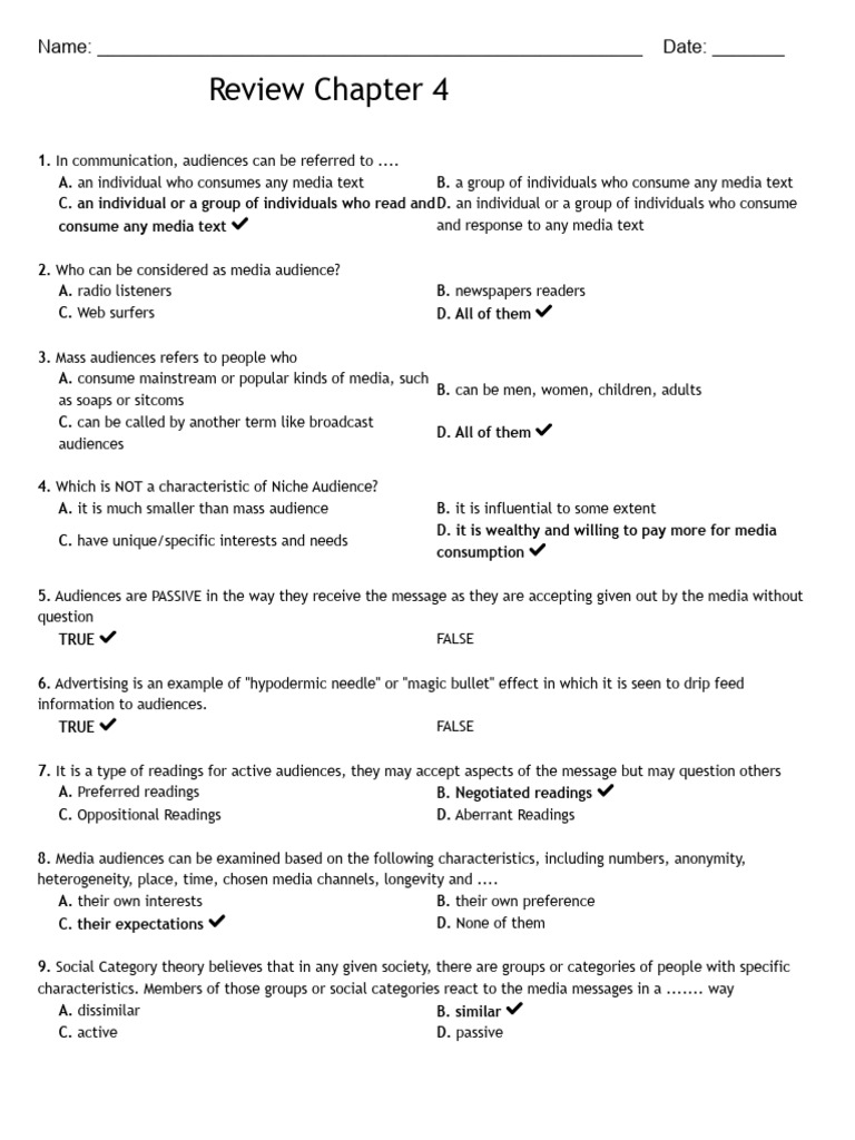 Principles of Communication Review - Chapter - 4 - Answer - Key | PDF