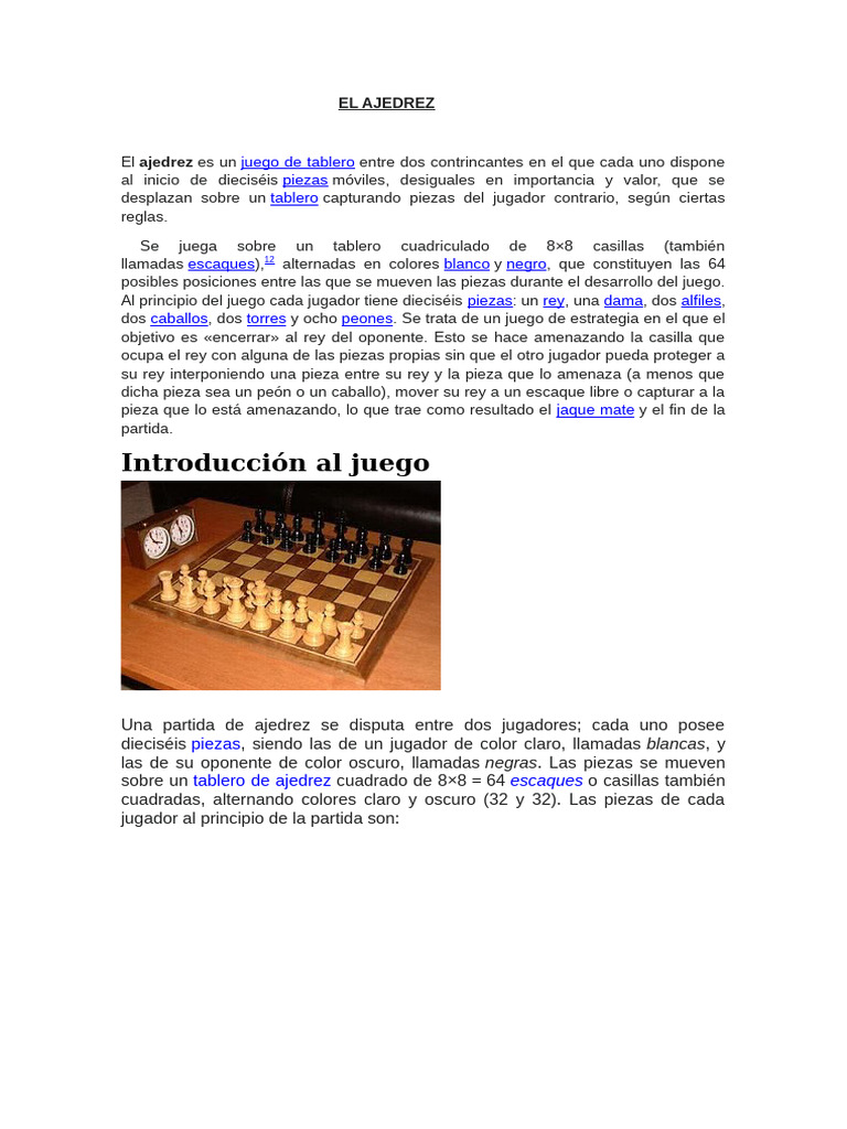 EL AJEDREZ | PDF