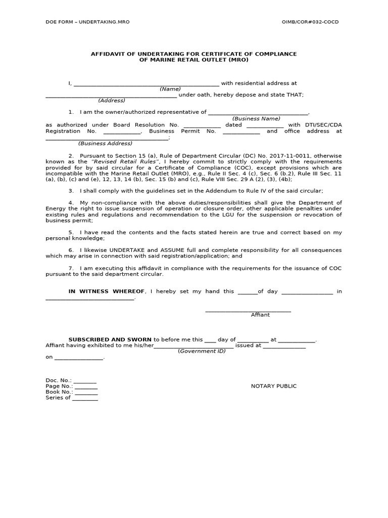 oimb_citizens_charter_24_04_mro_undertaking_form | PDF