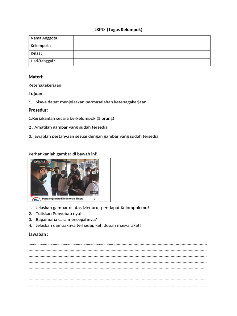 LKPD | PDF | Karier & Perkembangan | Game & Aktivitas