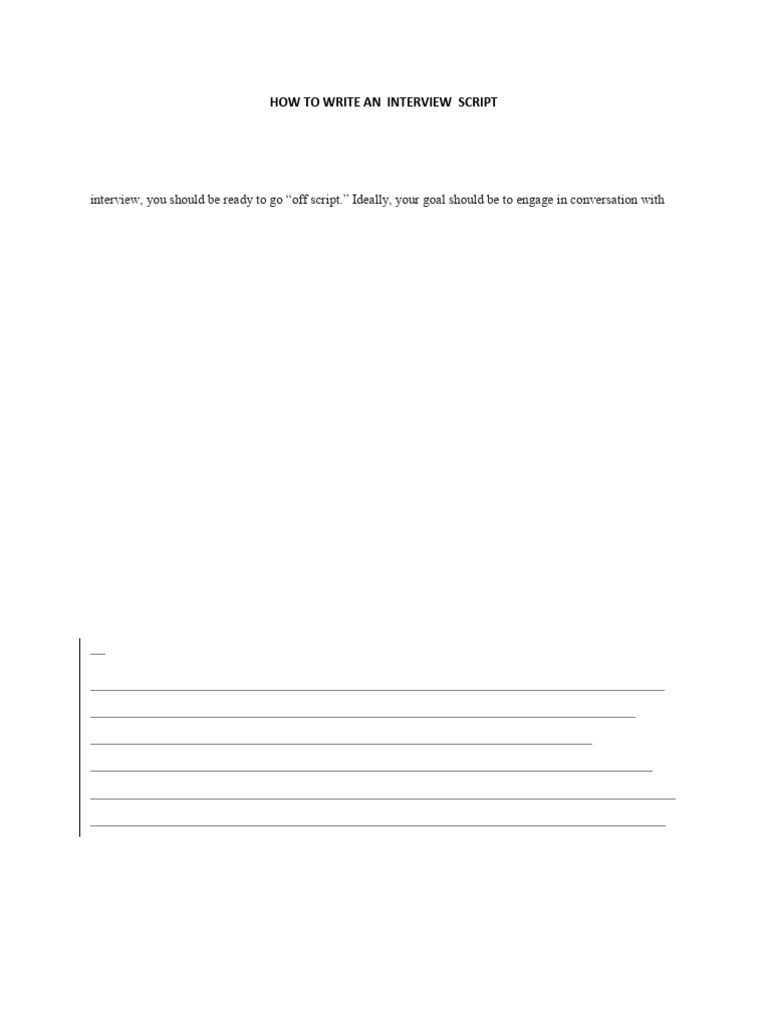 HOW TO WRITE AN INTERVIEW SCRIPT pdf | PDF