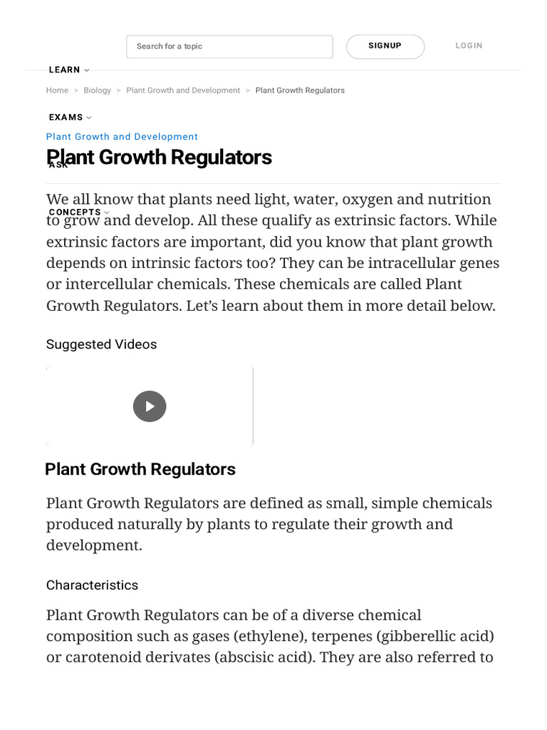 Plant Growth Regulators - Auxins, Gibberellins, Abscisic Acid, Ex | PDF ...