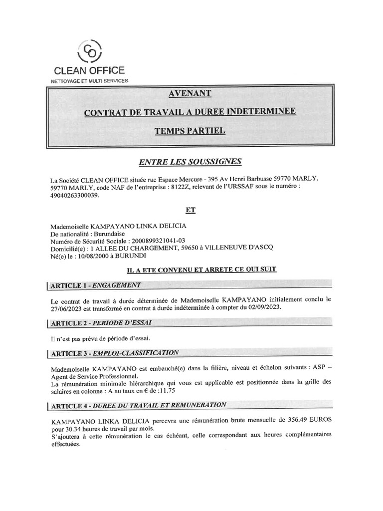 Kampayano Linka Contrat Signe | PDF