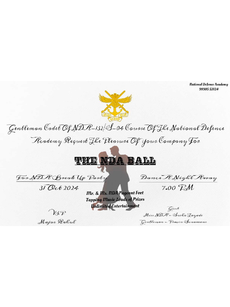 National Defence Academy Ball Invitation | PDF