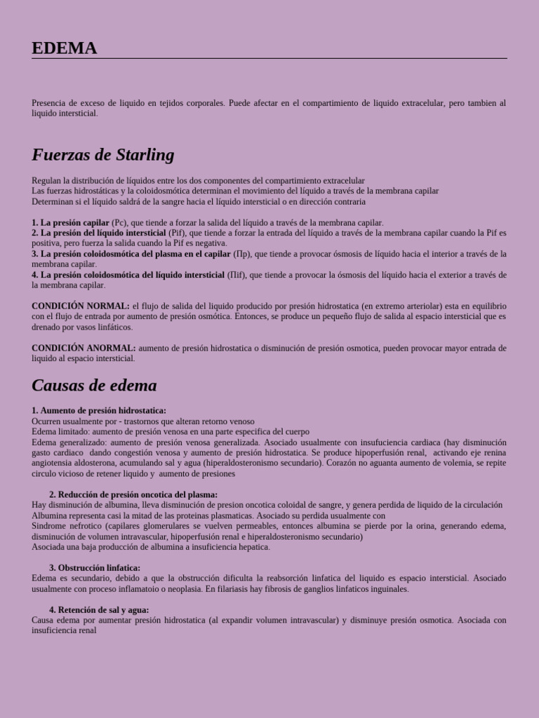 EDEMA Resumen Seminario AP | PDF