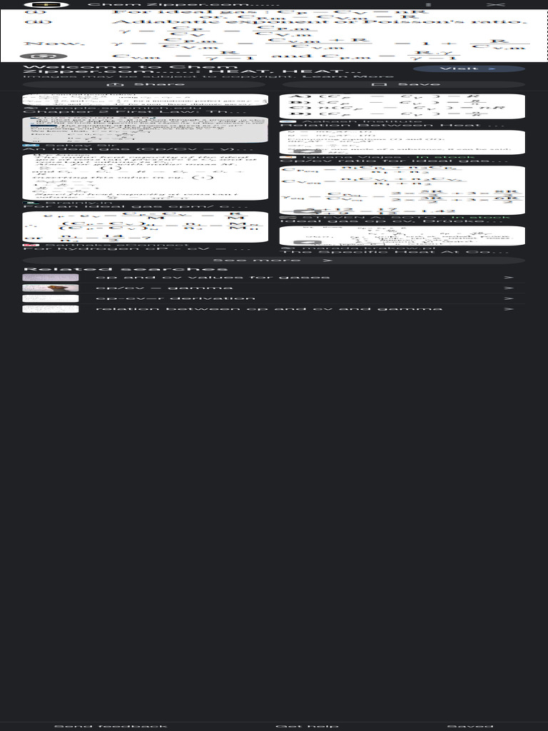 When 2 Moles of An Ideal Gas Are Heated From 27°C To 87°C at Constant Volume, 720 Cal of Heat Is ...