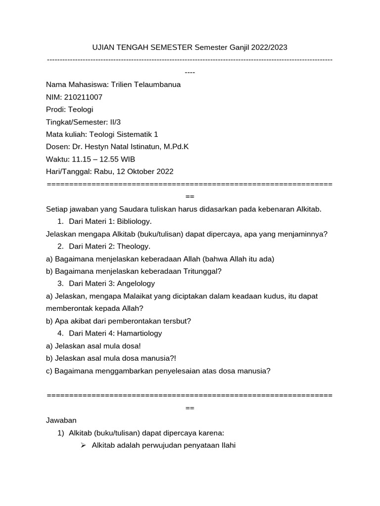 Uts Trilien Tsi Sem3 | PDF
