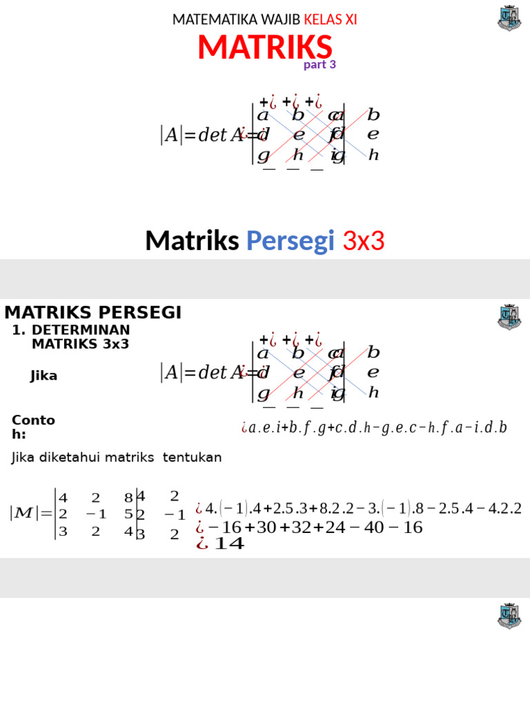 Matriks Part 3 - Matriks 3x3 | PDF