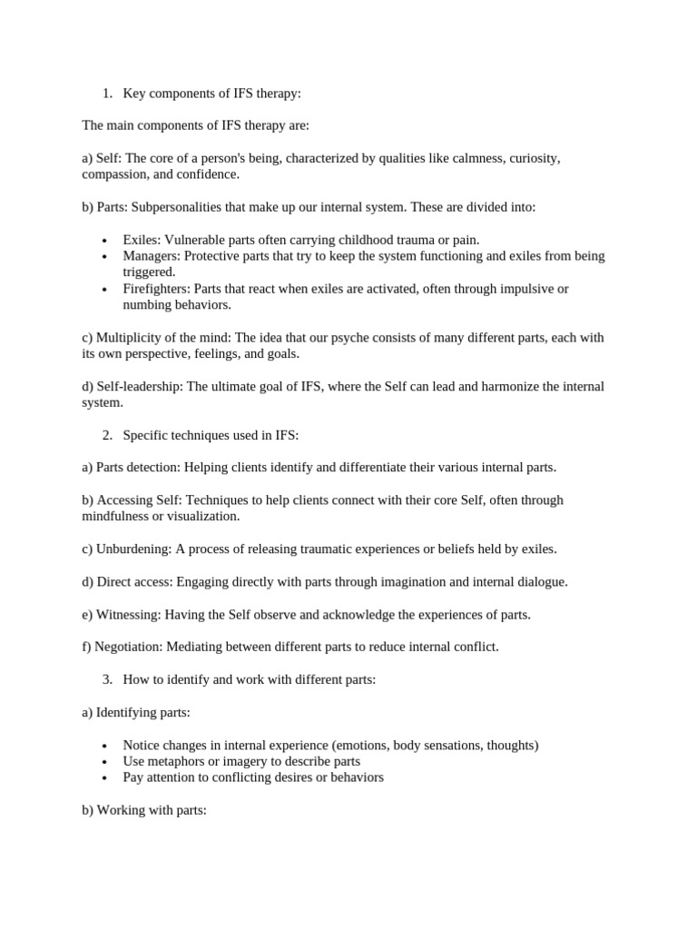Key components of IFS therapy | PDF