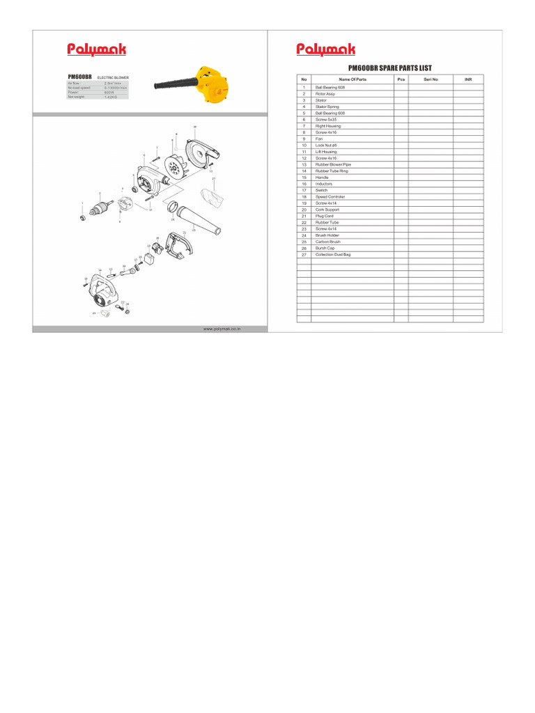 Blower Assembly Diagram | PDF