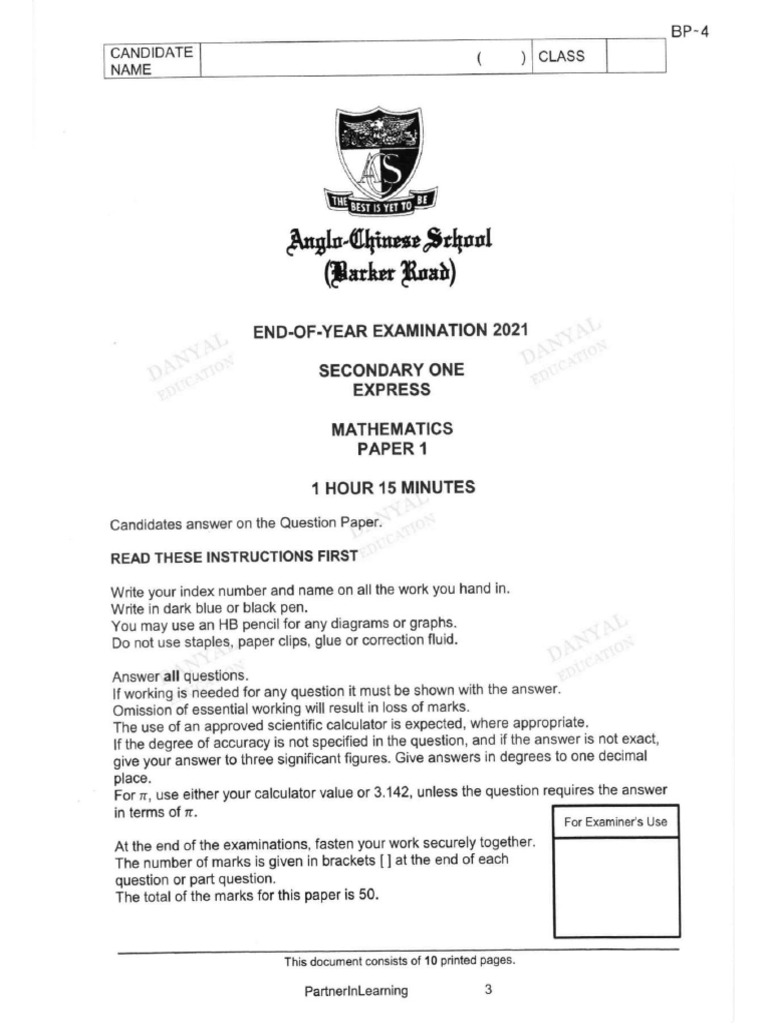 ACS BK Sec1 Exp Math | PDF