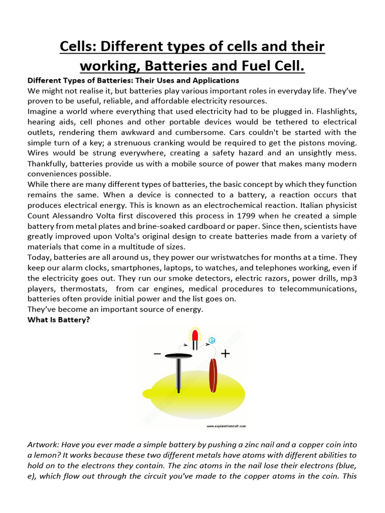 Chapter-5 Cells - Batteries | PDF