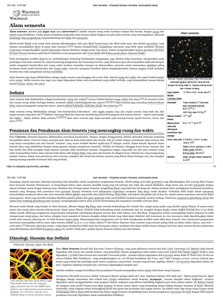 Alam Semesta | PDF