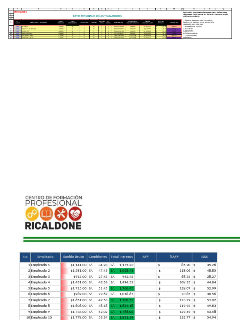 Guía práctica 1- Fórmulas y funciones (1) | PDF