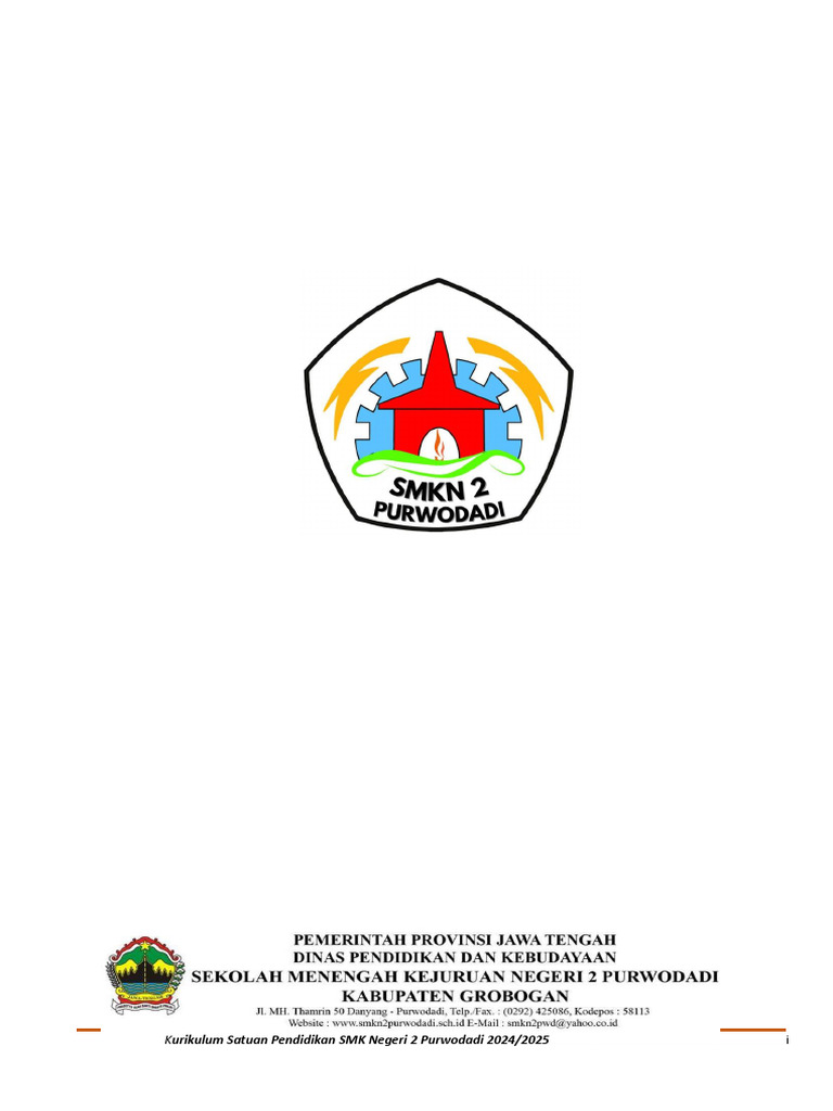 Cover Dan Lembar Pengesahan Komplit KSP SMKN 2 Purwodadi 2024 | PDF