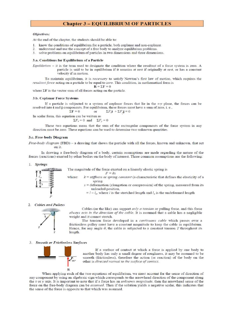 Module 4 (Equilibrium of Particles) | PDF