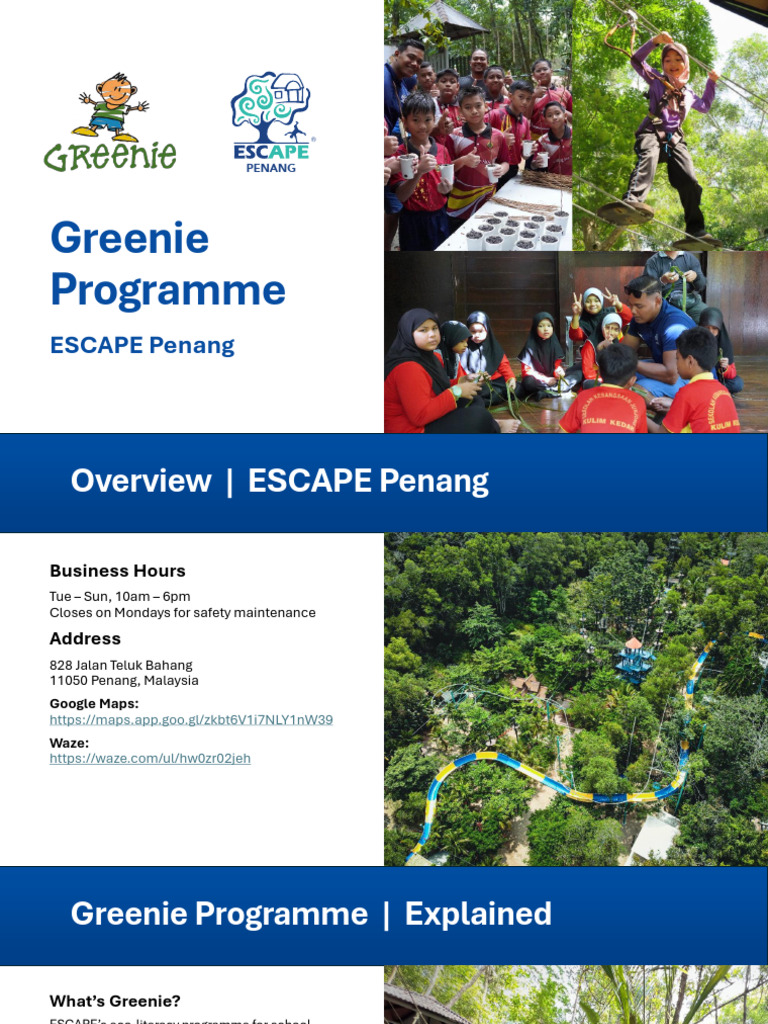 Greenie Programme - ESCAPE Penang | PDF