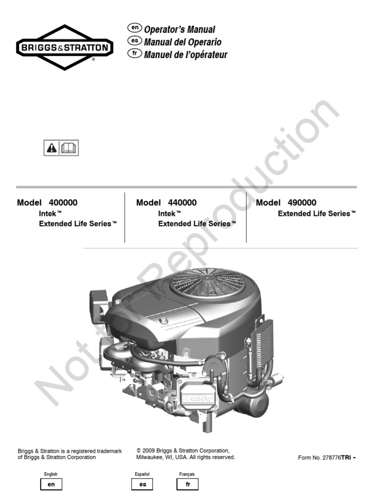 Briggs & Stratton Engine Manual | PDF | Gasoline | Engines