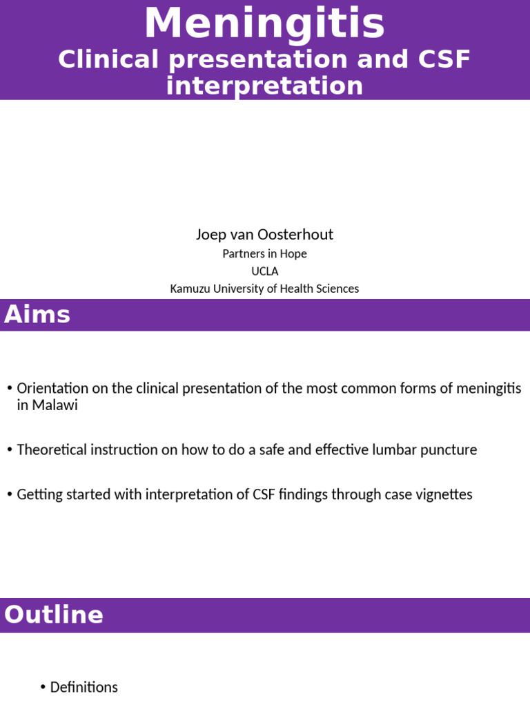 Meningitis and CSF Interpretation MBBS 3-June 2024 | PDF