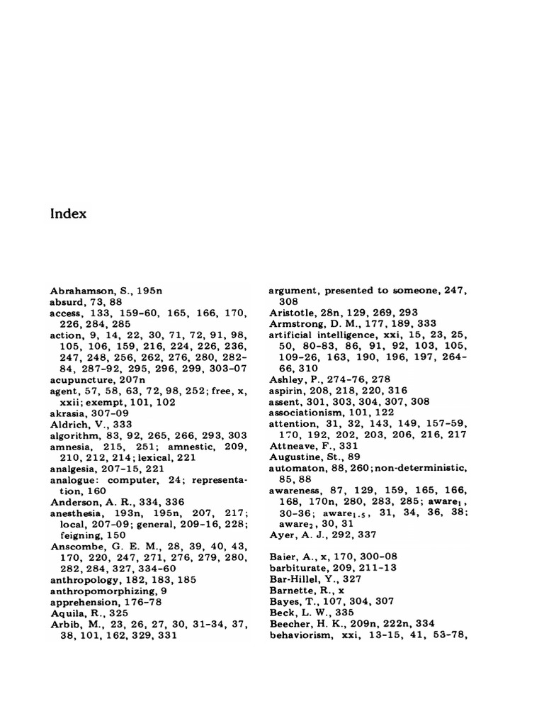 (Ebook) (Philosophy of Mind) Daniel C. Dennett - Brainstorms-Index | PDF