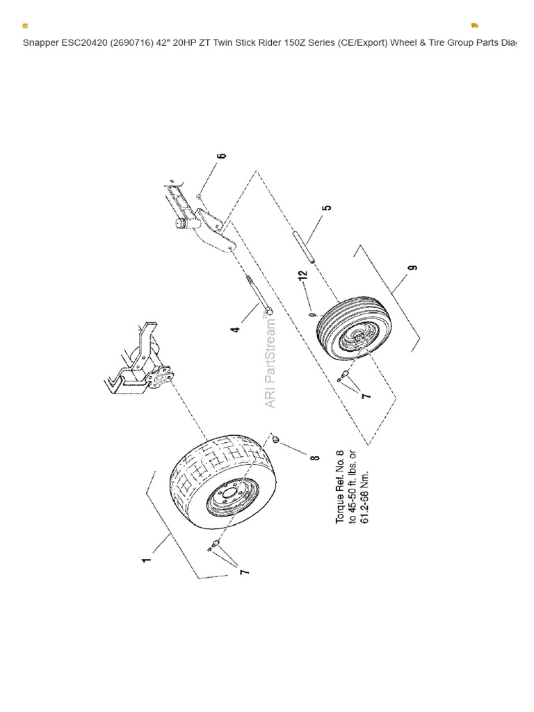 Snapper ESC20420 (2690716) 42 - 20HP ZT Twin Stick Rider 150Z Series ...