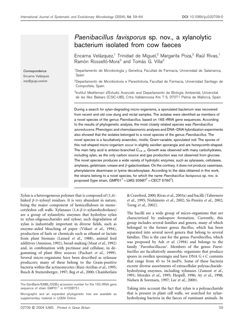 Paenibacillus Favisporus | PDF