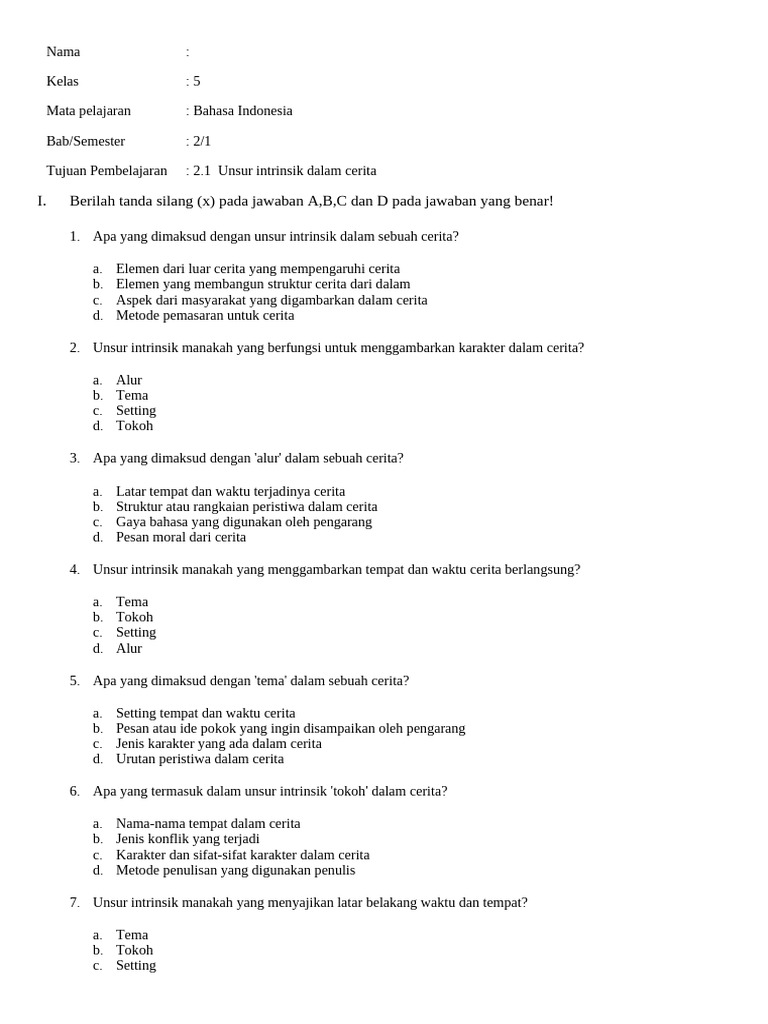 Kelas 5 Bab 2 TP 1 B.indo | PDF