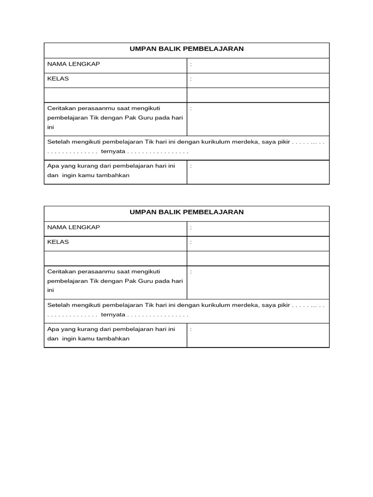Umpan Balik Pembelajaran | PDF