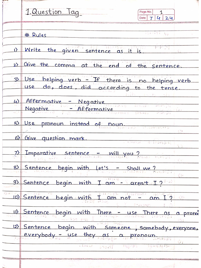 Question Tag Rules | PDF