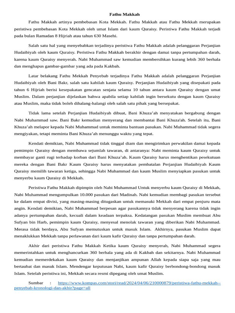 Fathu Makkah | PDF | Monotheistic Religions | Semitic Words And Phrases