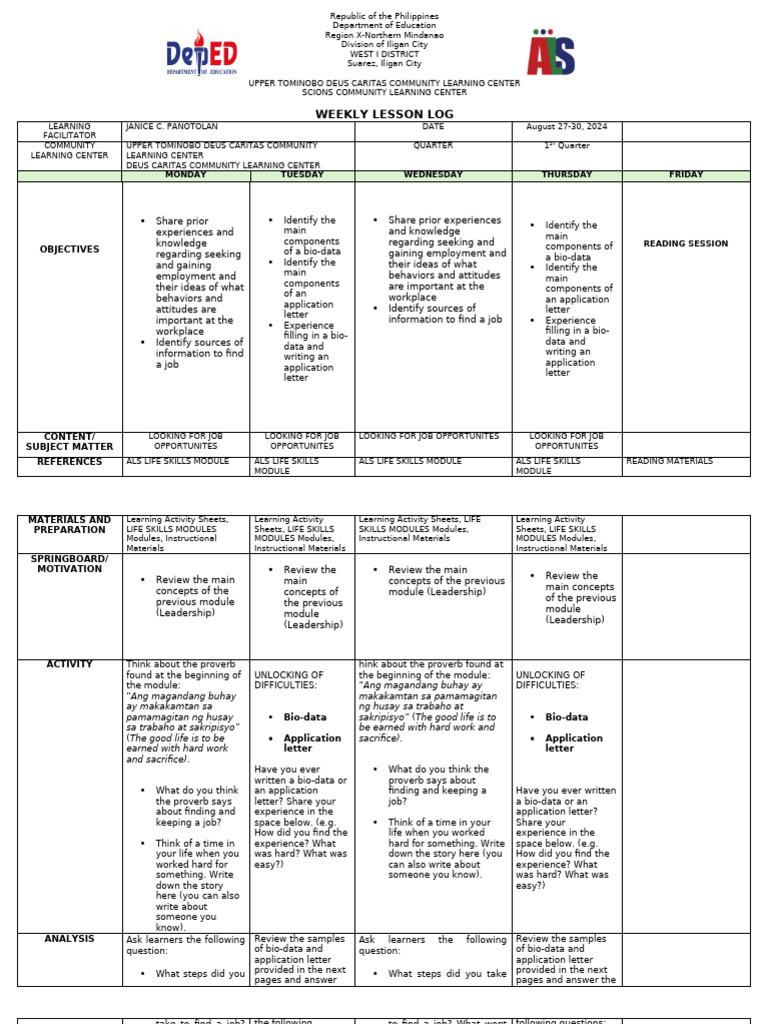 Als Life Skills Mod 4 DLL | PDF