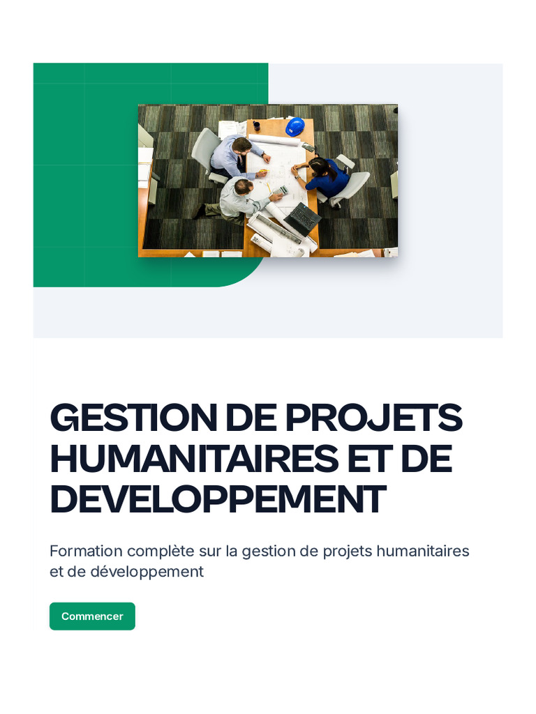 Gestion de Projets Humanitaires Et de Developpement | PDF