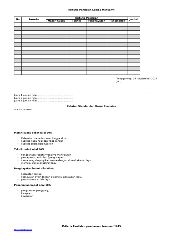 Form Penilaian | PDF