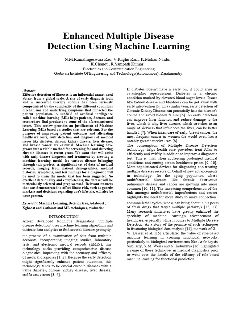 Enhanced Multiple Disease Detection Using Machine Learning ...