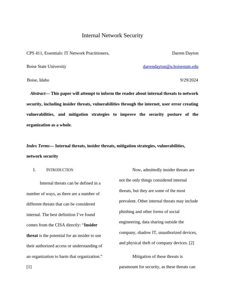 Internal Network Security | PDF | Computer Security | Security