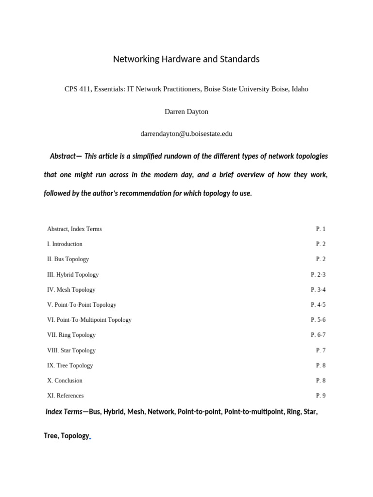 Networking Hardware and Standards | PDF | Network Topology | Computers