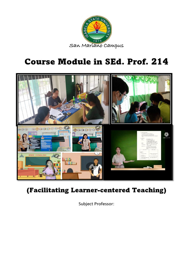 2024 Learning Course Package in SEd Prof 214 Facilitating Learner Centered Teaching | PDF ...