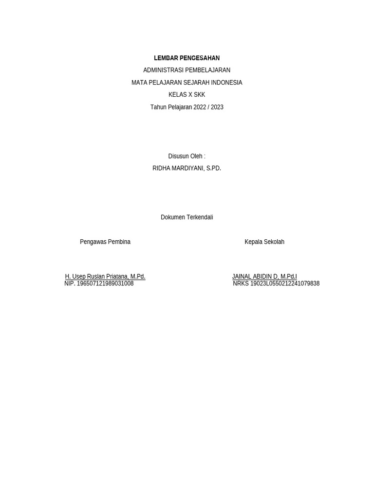 Lembar Pengesahan 2223 | PDF