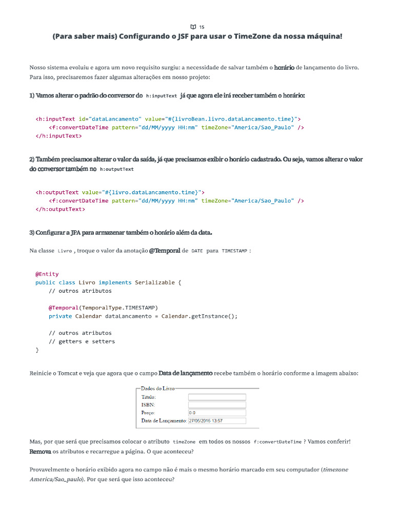 Java e JSF I - Aula 5 - Atividade 15 | PDF