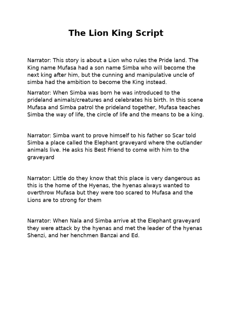 Lion King Script | PDF