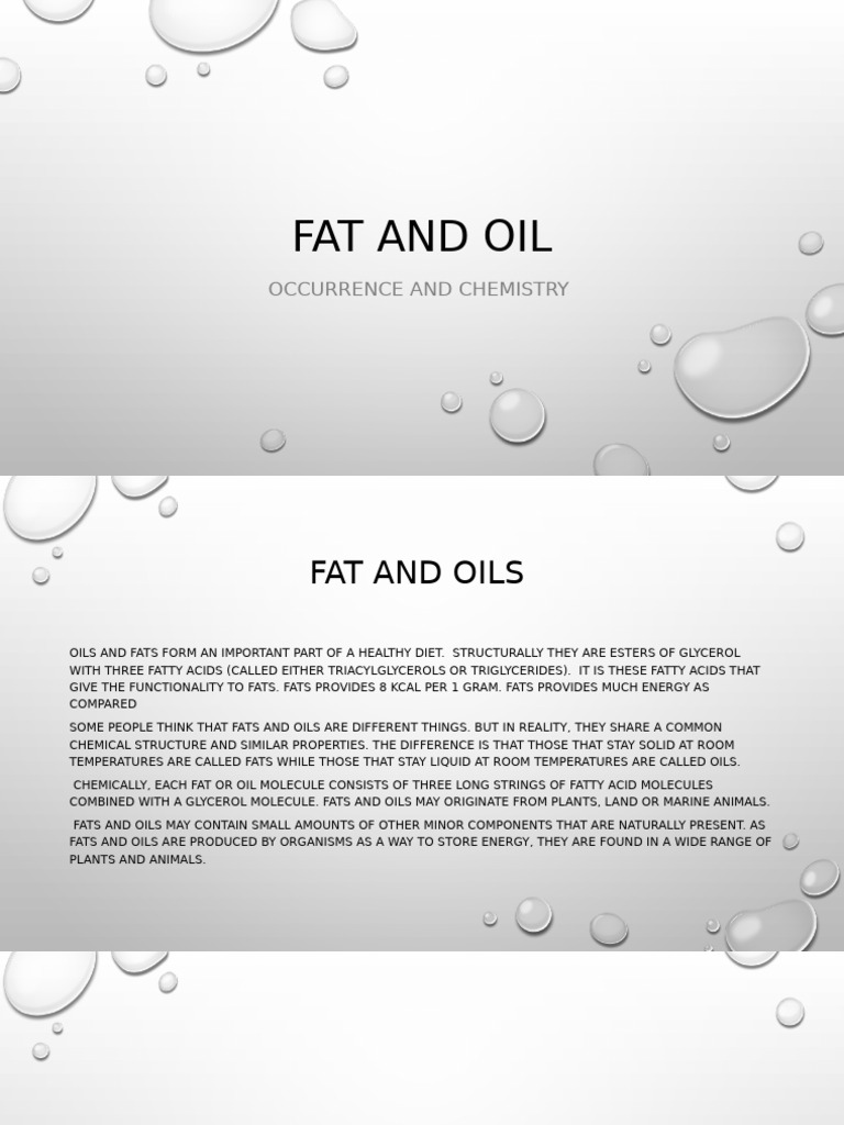 Chemistry and Sources of Fats and Oils | PDF | Fat | Triglyceride