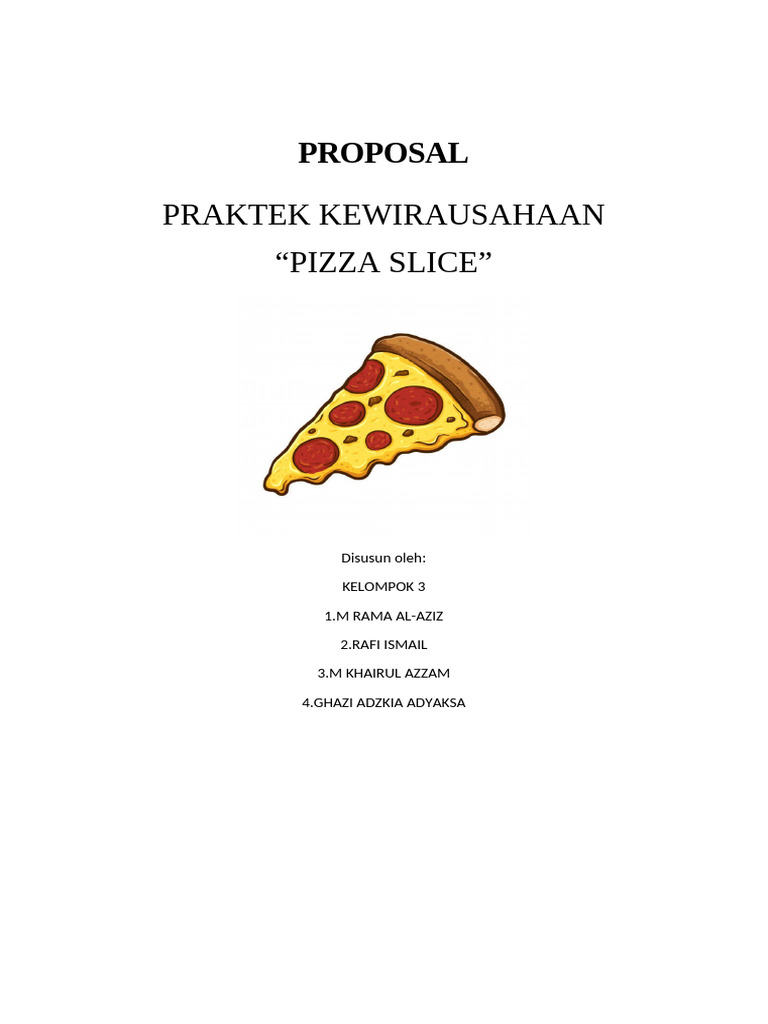 PROPOSAl BISNIS PIZZA SLICE GOJO SATORU | PDF