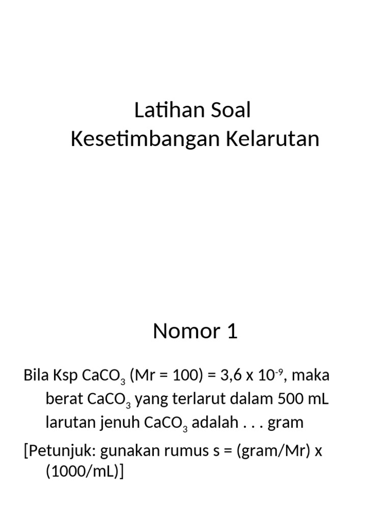 Penyelesaian Soal Latihan KSP | PDF