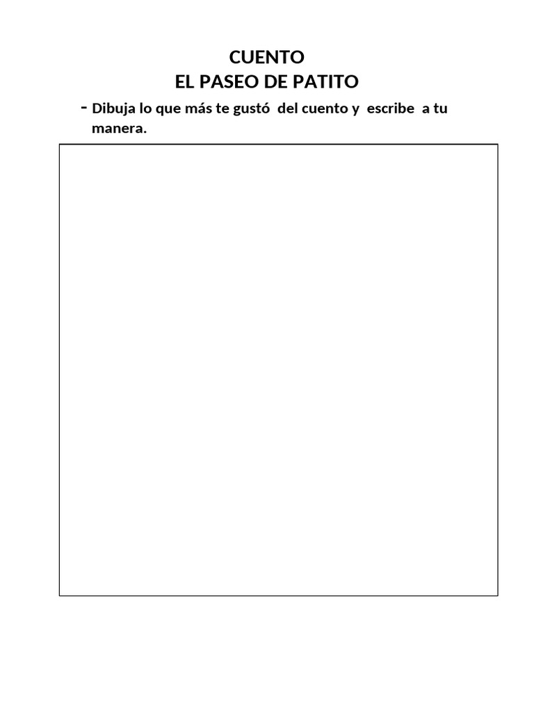 Cuento El Paseo de Patito | PDF